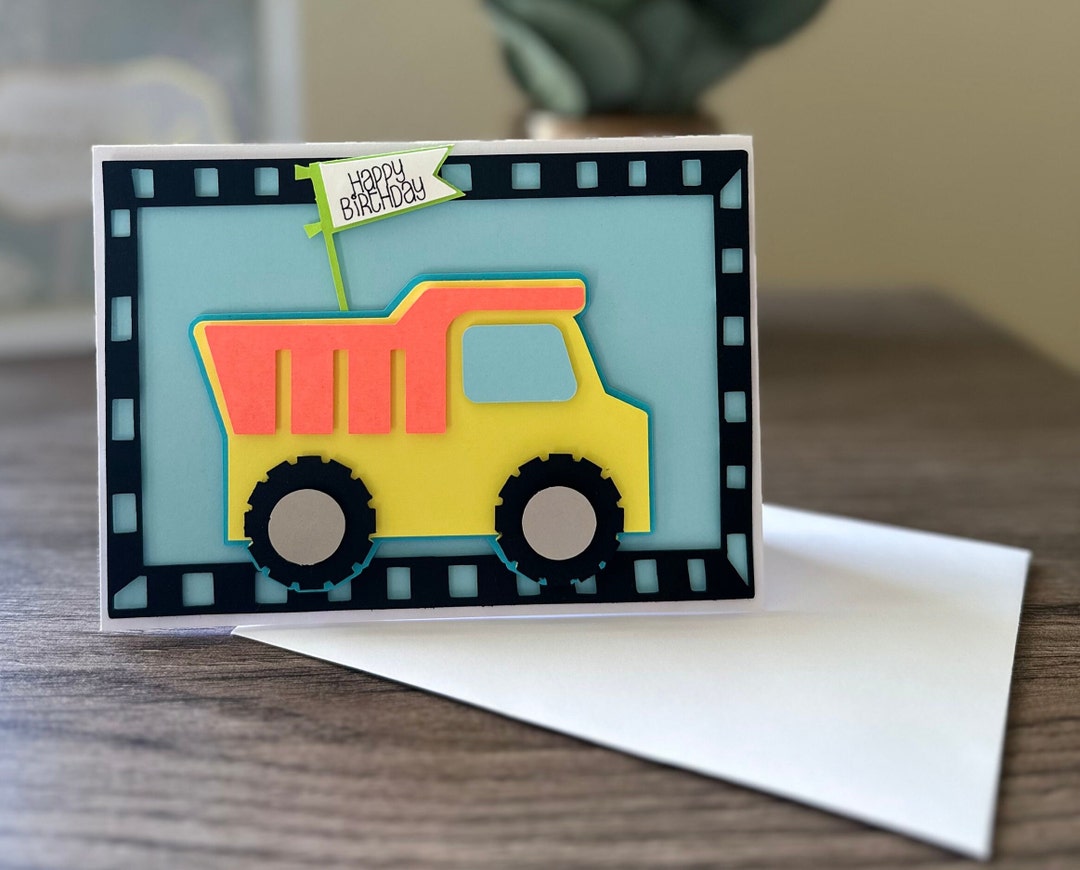 Happy Birthday Truck Card for Boys Dump Truck Digger Birthday Party ...