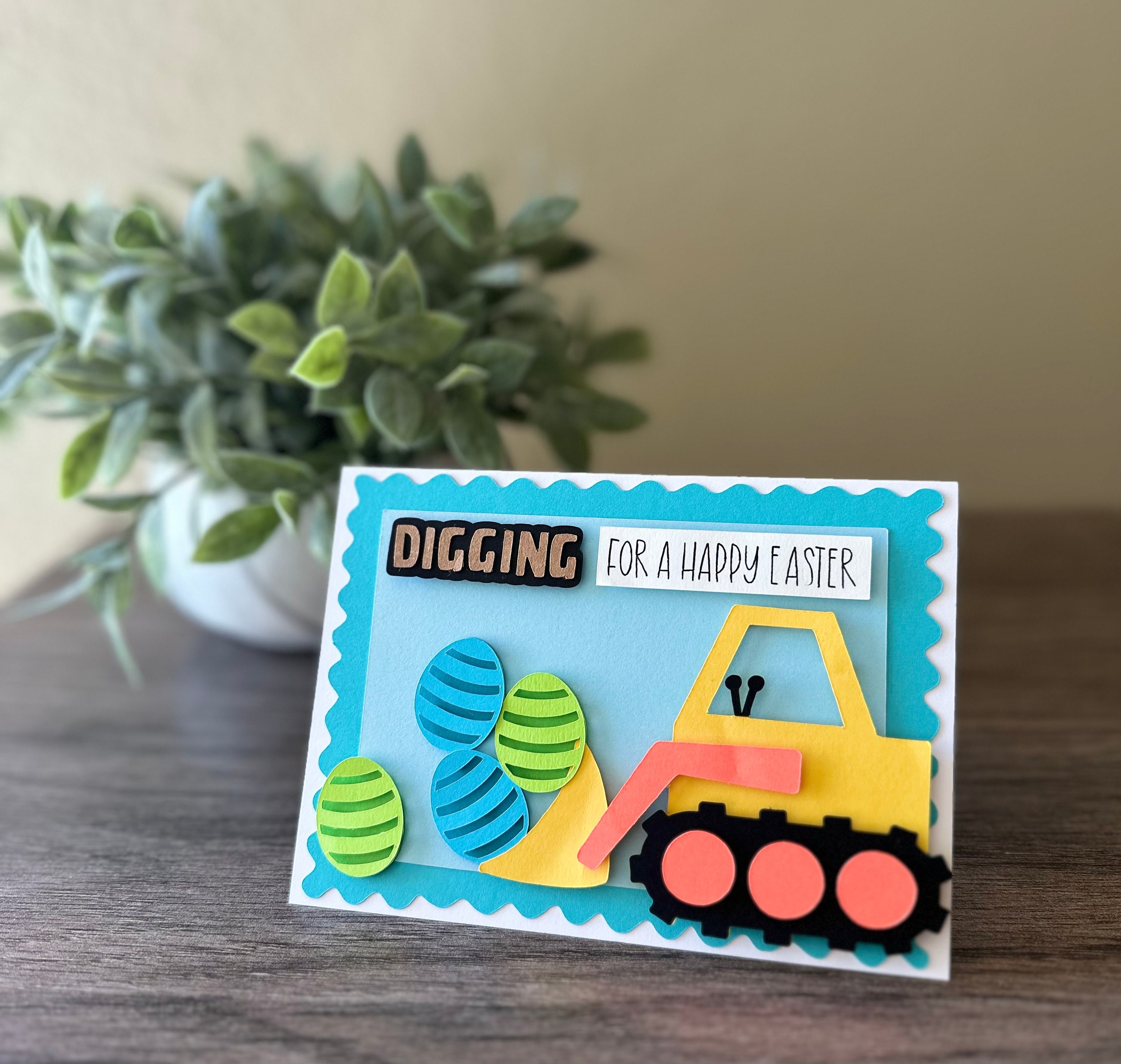 Easter Egg Truck Card for Kids Boys Easter Egg Truck Card Digging for a ...