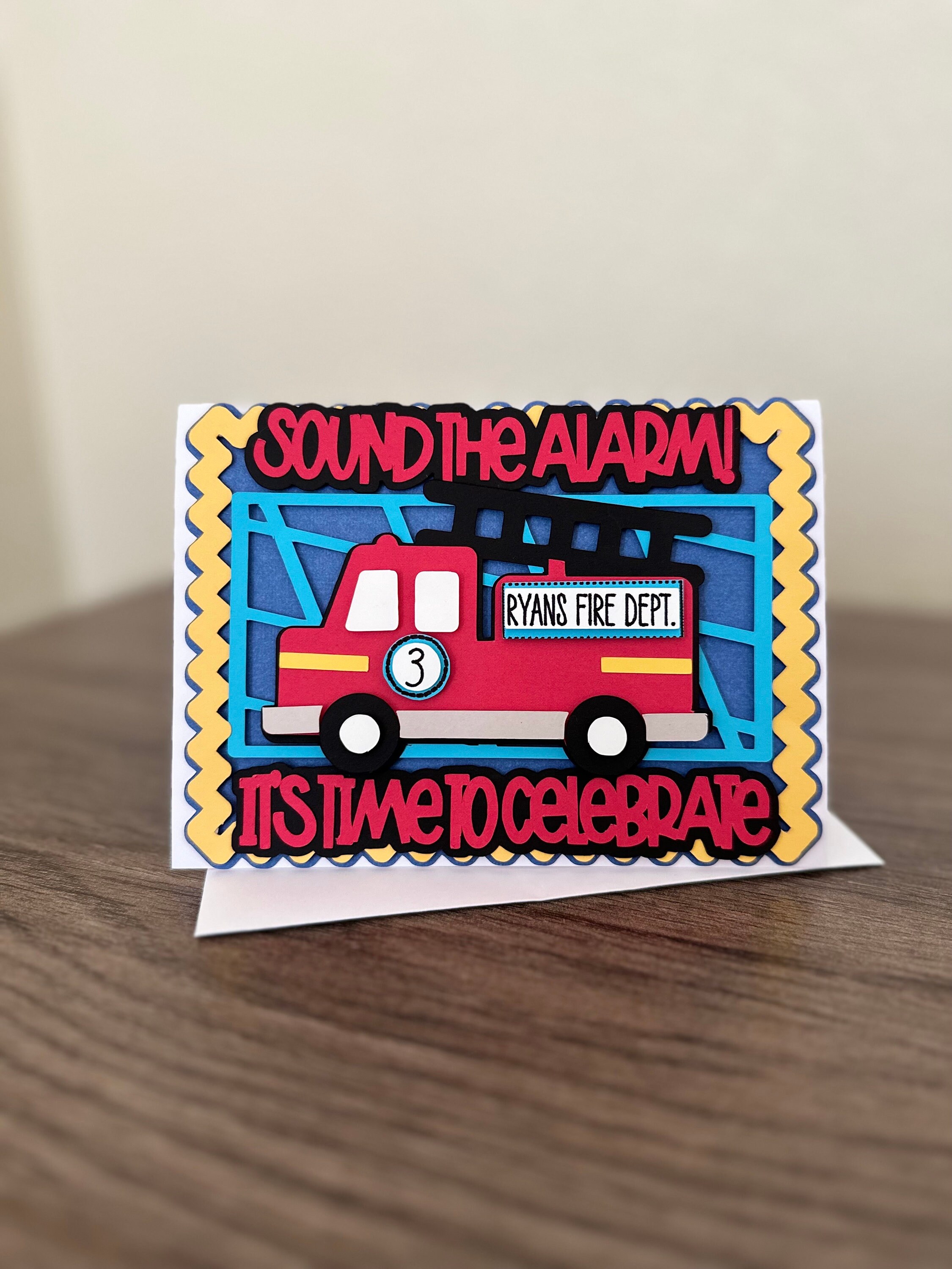 Personalized Firetruck Birthday Card: Custom Name & Age - Etsy