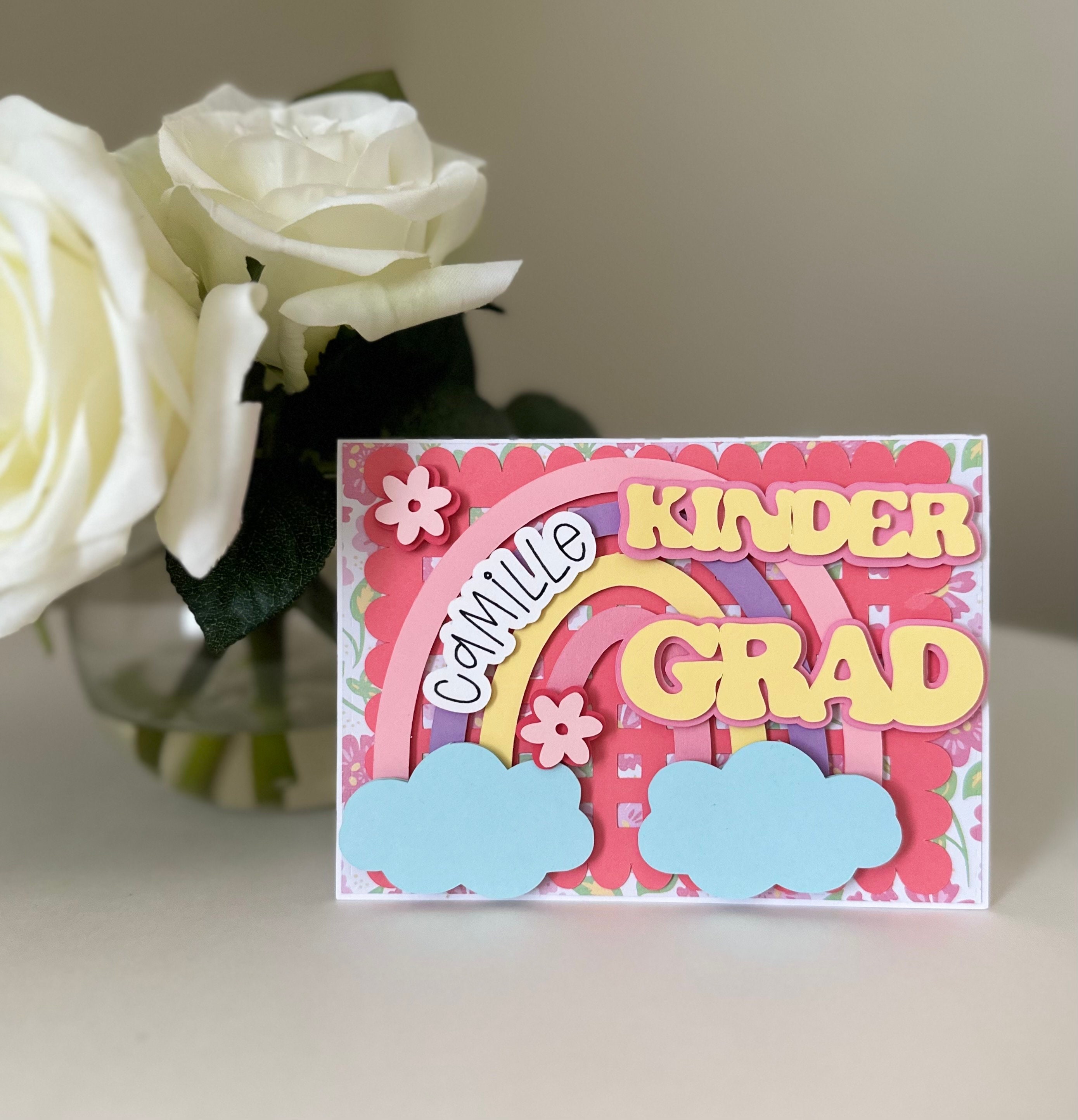 Kindergarten Graduation Card | Girl Graduation Card | Personalized Card ...