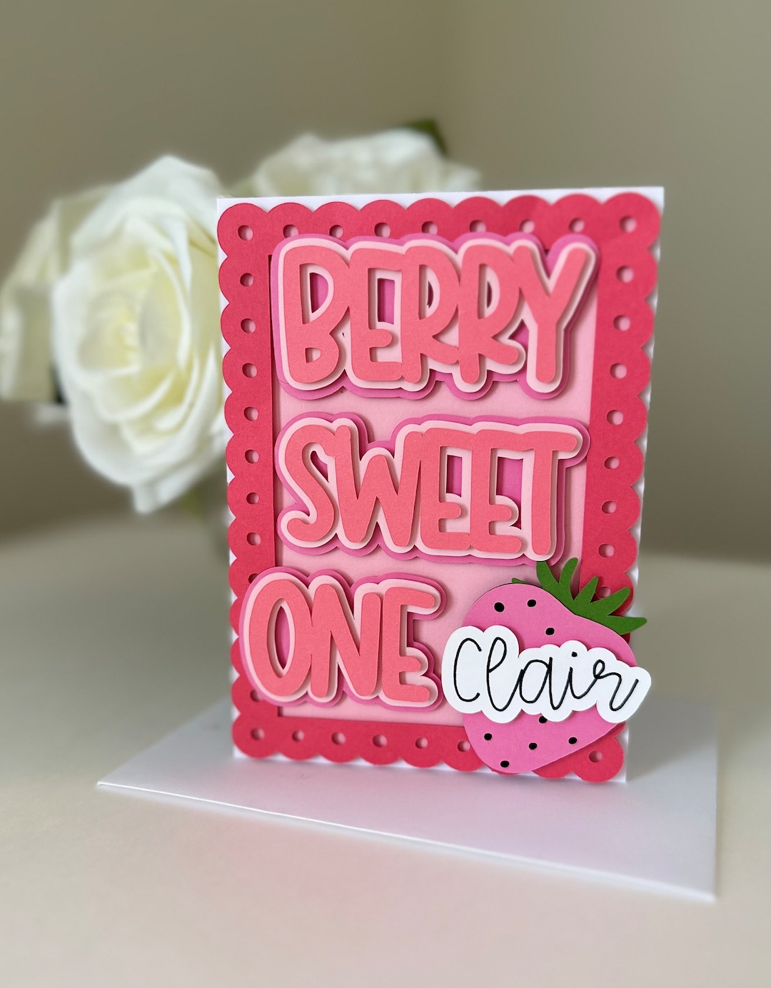 Berry Sweet One 1st Birthday Card for Baby Girls Berry First Birthday ...