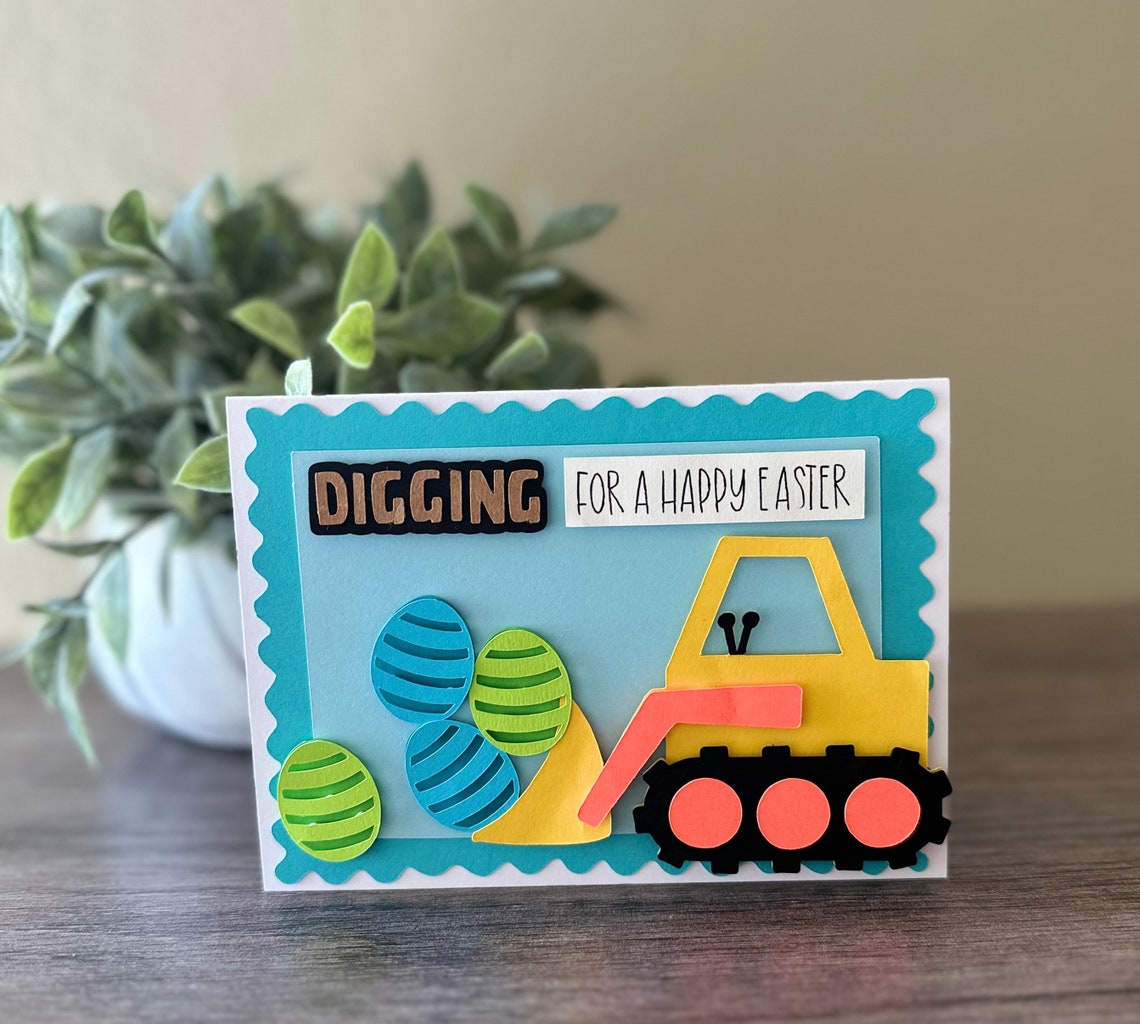 Easter Egg Truck Card for Kids Boys Easter Egg Truck Card Digging for a ...