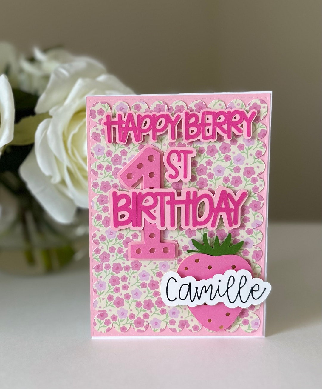 Custom Sweet Personalized 1 Year Old Birthday Card Berry Sweet Birthday ...
