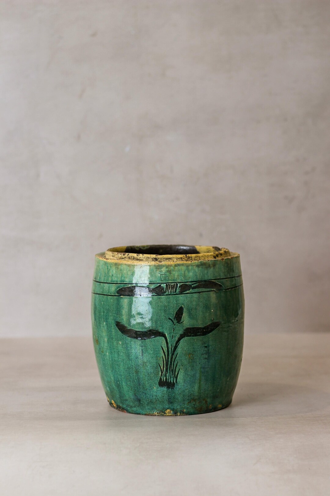 Vintage Emerald Green Pot - No 2 - Etsy
