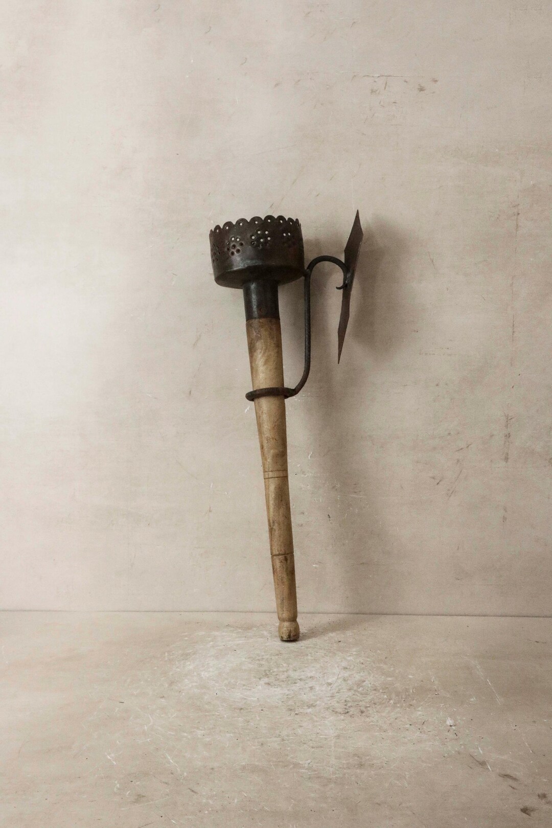 Vintage Teak Wall Torch - 151.2 - Etsy