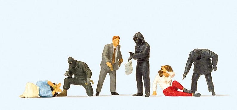 Armed Robbery Scene - Terrarium Figures - 10588 - Etsy