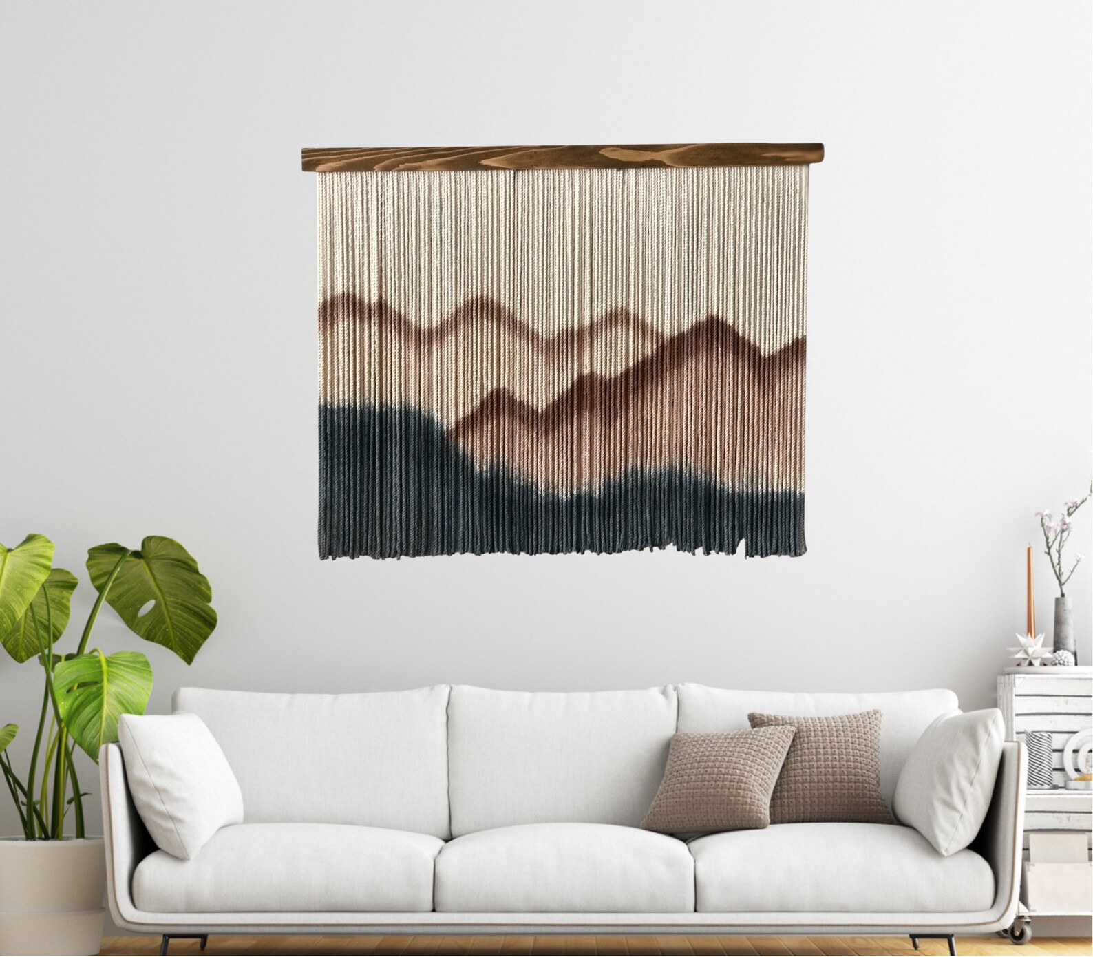 Mountain Wall Art, Modern Macrame, Fiber Art Macrame, Farmhouse Wall Decor, Textile Art - Etsy