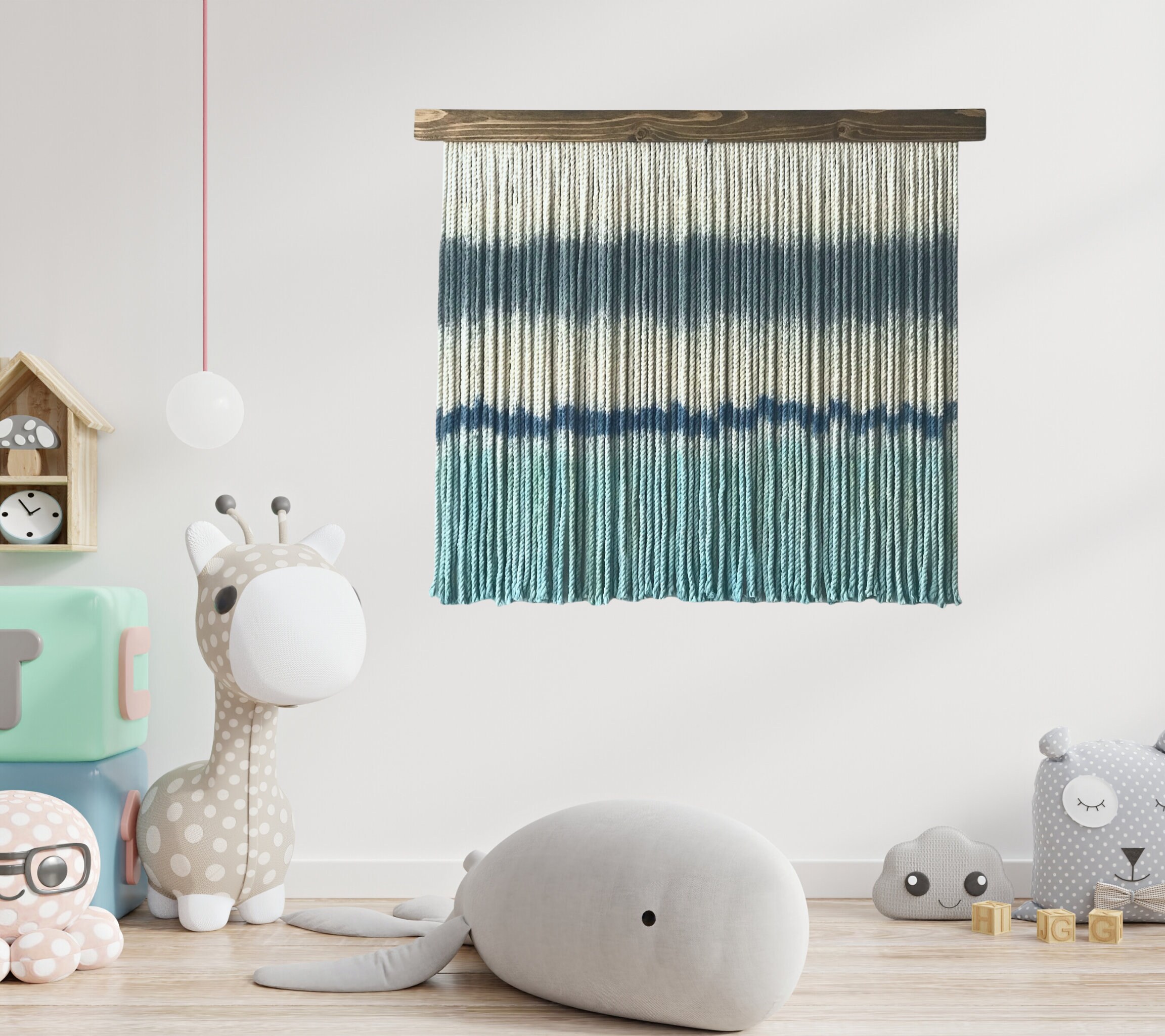Fiber Art Wall Hanging, Dip Dye Macrame, Modern Macrame Decor, Nursery ...