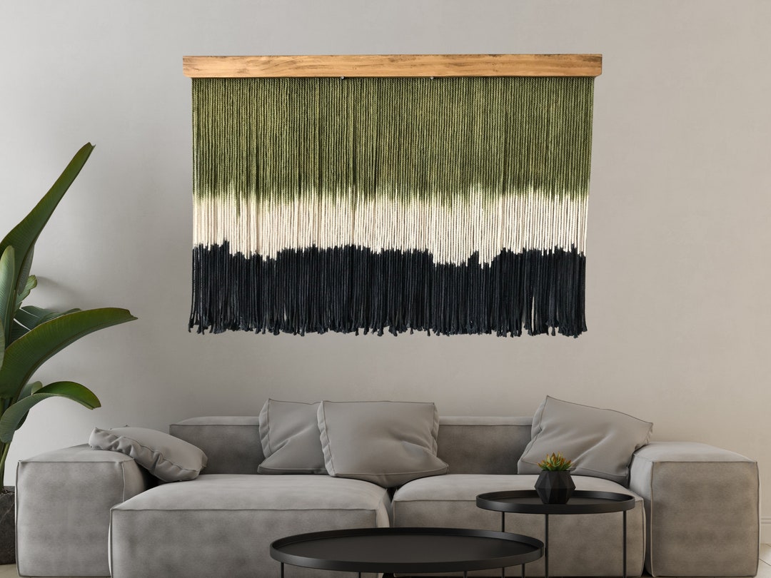 Fiber Art Wall Hanging, Dip Dye Macrame Wall Hanging, Minimalist and ...