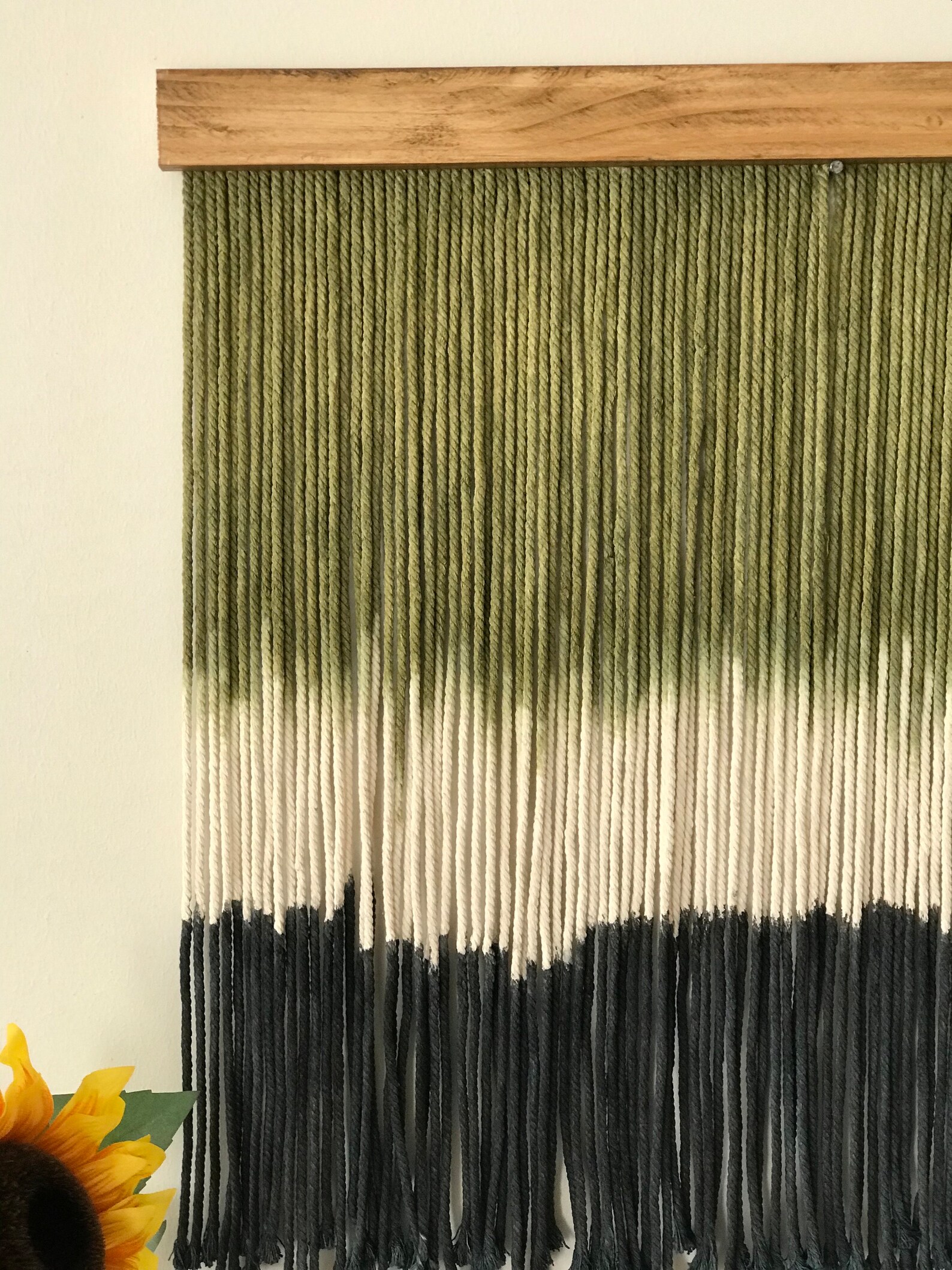 Fiber Art Wall Hanging, Dip Dye Macrame Wall Hanging, Minimalist and ...