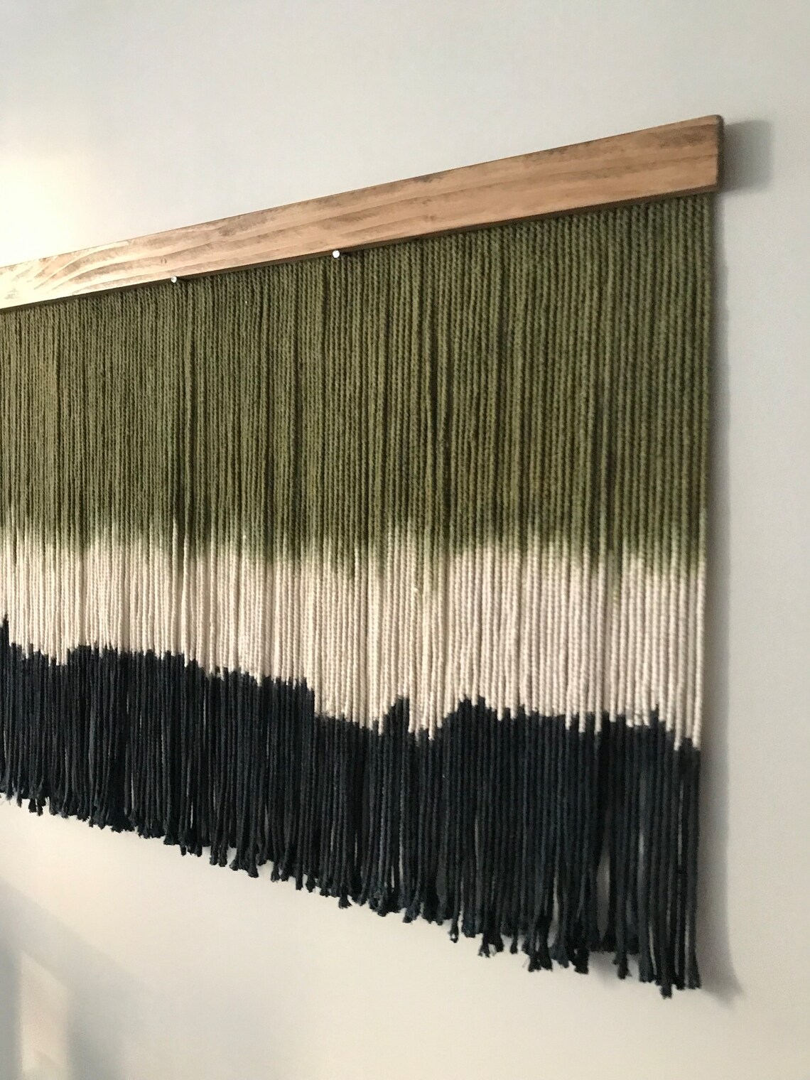 Fiber Art Wall Hanging, Dip Dye Macrame Wall Hanging, Minimalist and ...