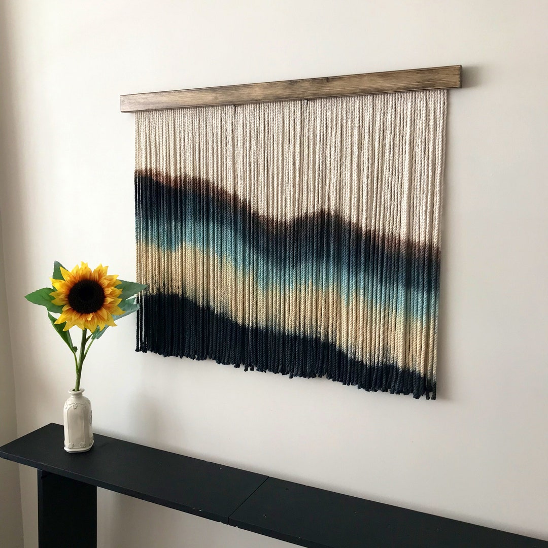 Fiber Art Macrame Wall Hanging Dip Dye Tapestry Textile Art - Etsy