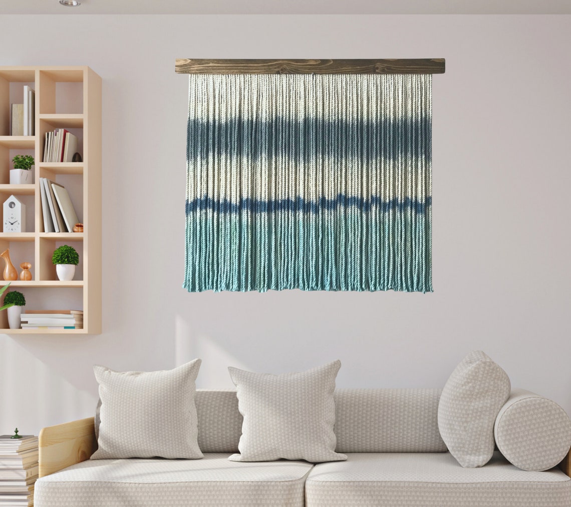 Fiber Art Wall Hanging, Dip Dye Macrame, Modern Macrame Decor, Nursery ...