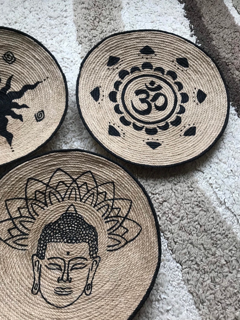 Buddha Wall Basket Set, Woven Wall Hanging, Wabi Sabi Unique Decor ...