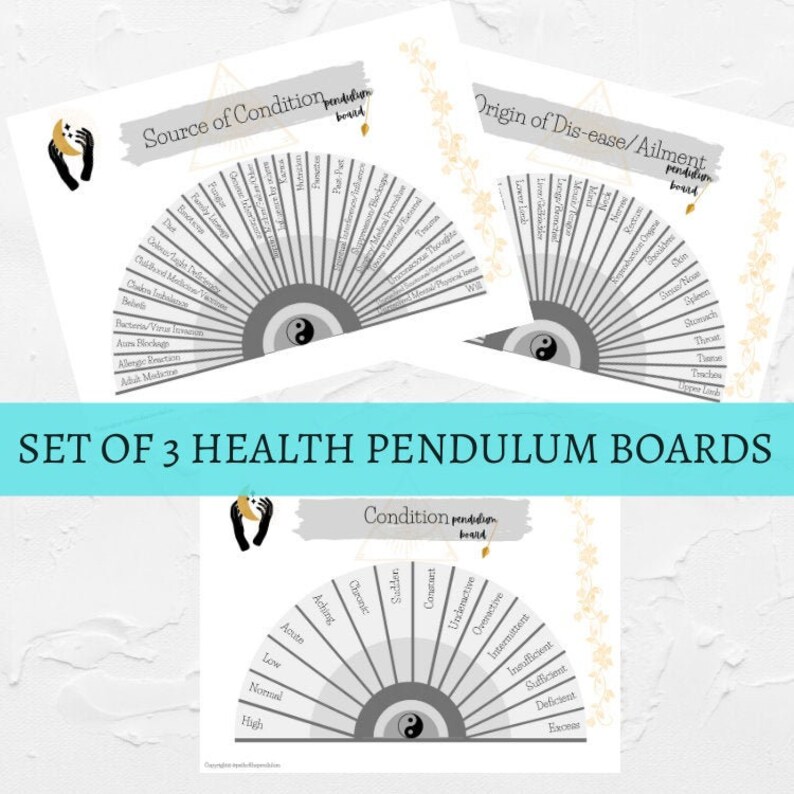 HEALTH PENDULUM BOARDS, Dowsing Chart, Ouija Board, Energy Healing ...
