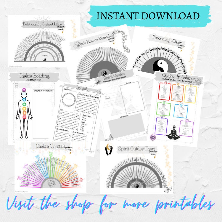 CHAKRA PRINTABLE, Chakra Printable, Crystal Healing, Dowsing Chart - Etsy