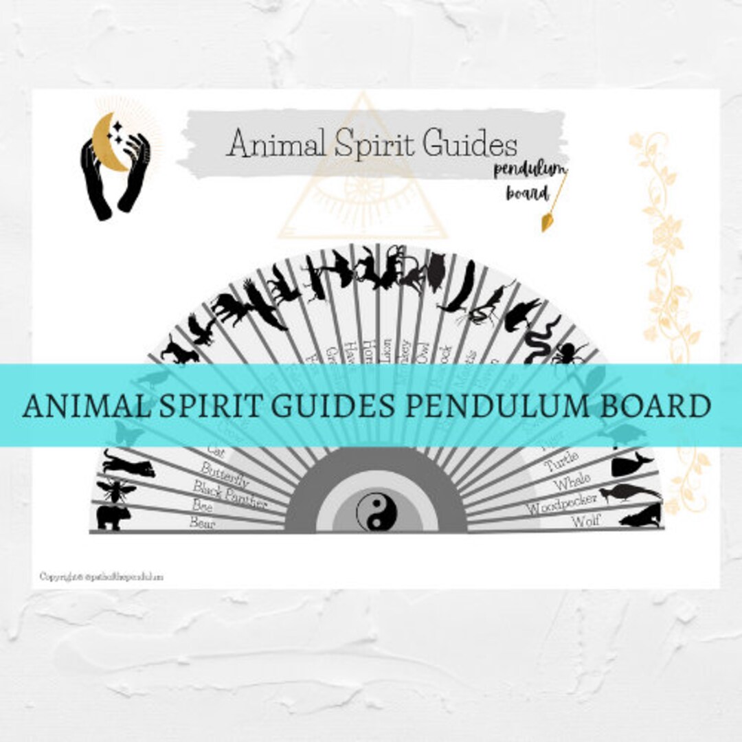 ANIMAL SPIRIT GUIDES Pendulum Board, Dowsing Chart, Energy Healing - Etsy