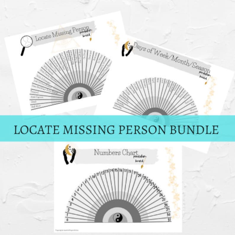 LOCATE MISSING PERSON Board Bundle, Pendulum Board, Dowsing Chart - Etsy