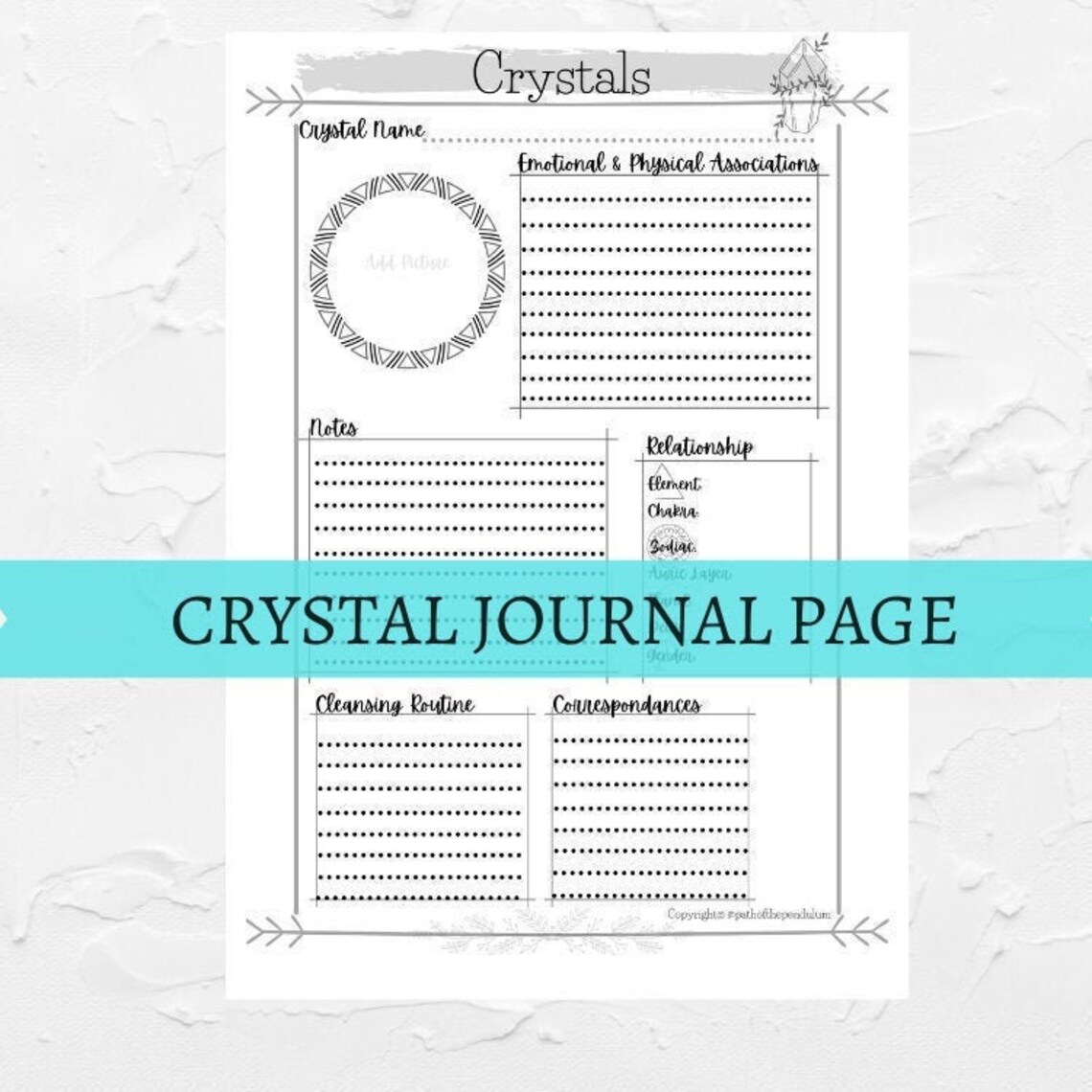 CRYSTAL JOURNAL PAGE, Crystal Healing, Energy Healing, - Etsy