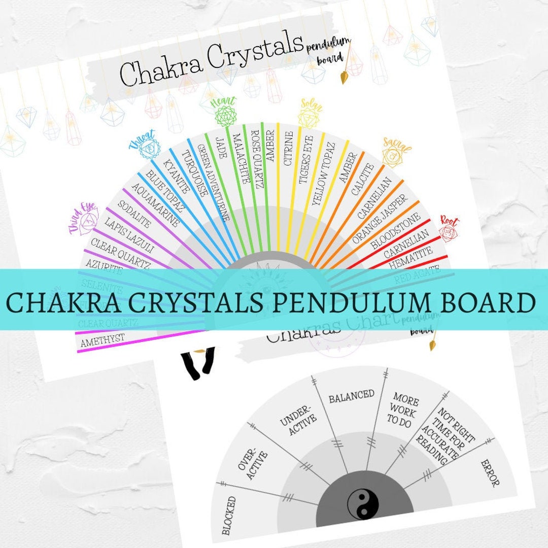 CHAKRA CRYSTALS PENDULUM Board, Dowsing Chart, Crystal Healing, Energy ...