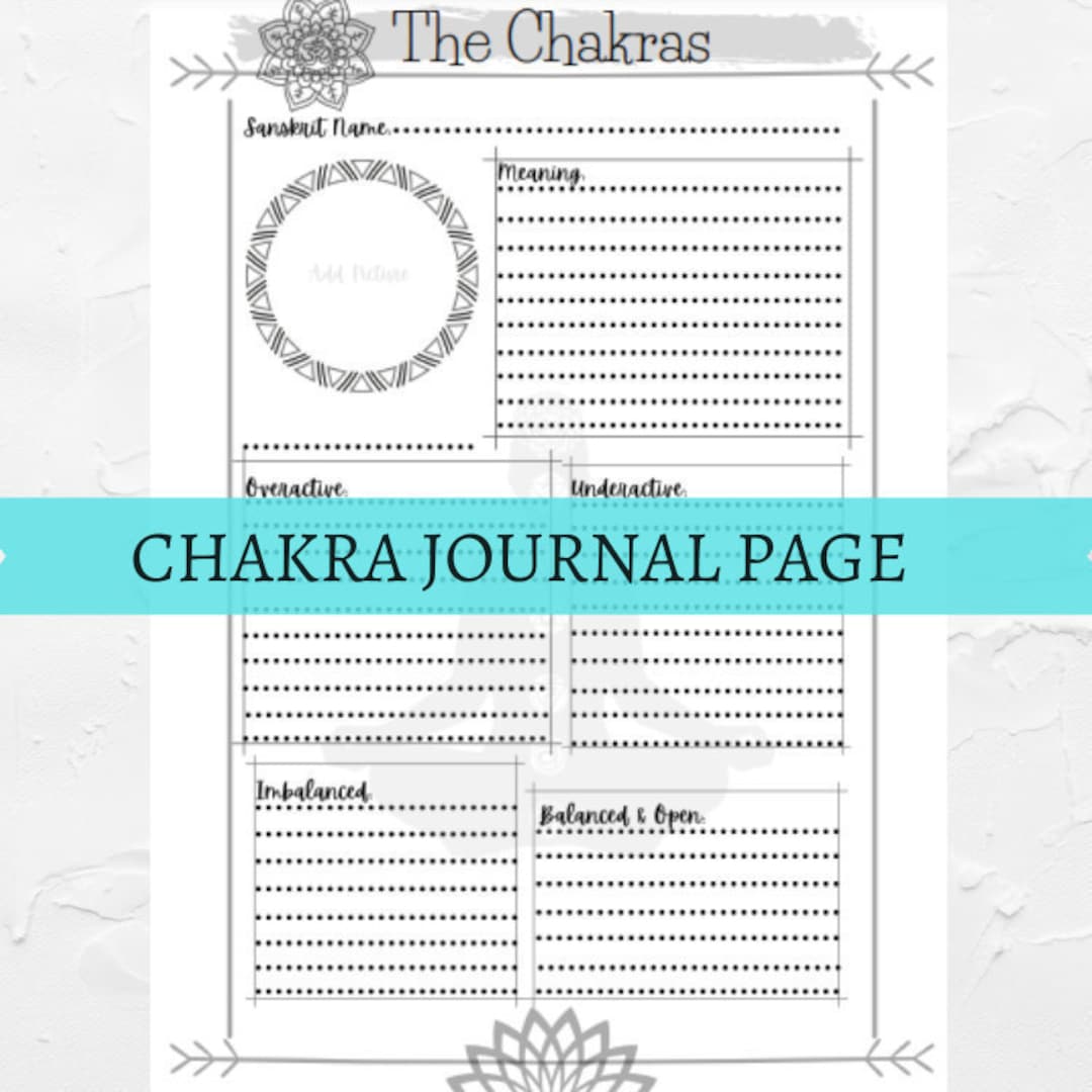 CHAKRA JOURNAL PAGE, 7 Chakras, Chakra Balancing - Etsy Hong Kong