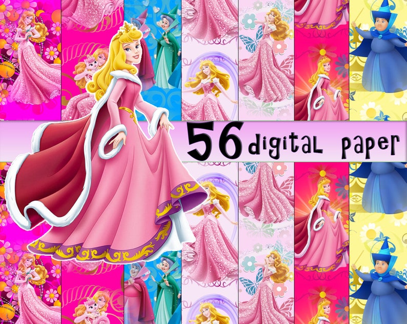 Sleeping Beauty Digital Papersleeping Beauty - Etsy