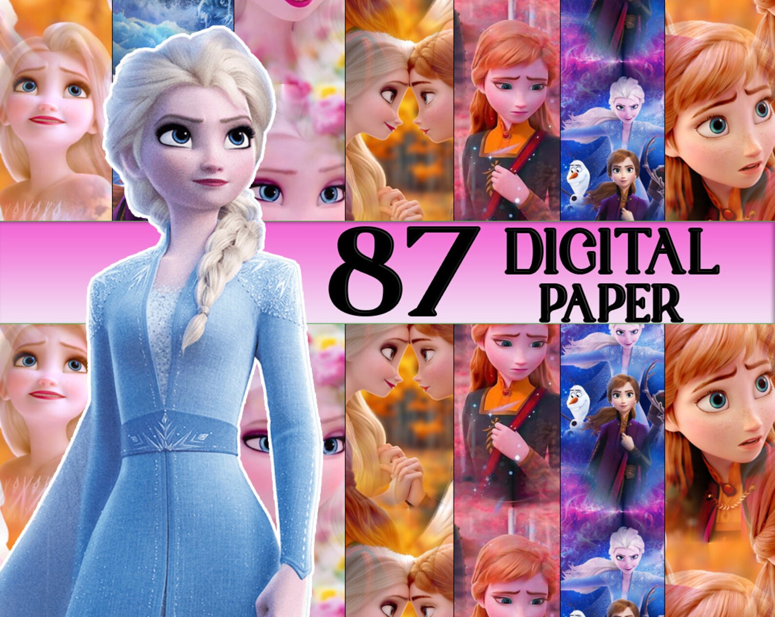 Frozen Digital Paperfrozen Png Filesfrozen - Etsy
