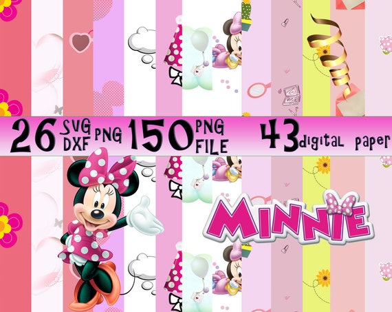 Minnie Mouse Digital Paper and Clipartminnie Mouse - Etsy