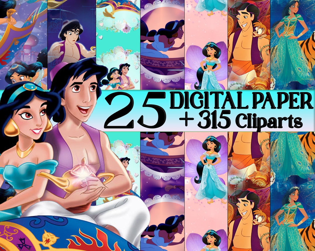 Seamlessaladdin Digital Paper and Clipart,12x12,aladdin Paper,aladdin ...