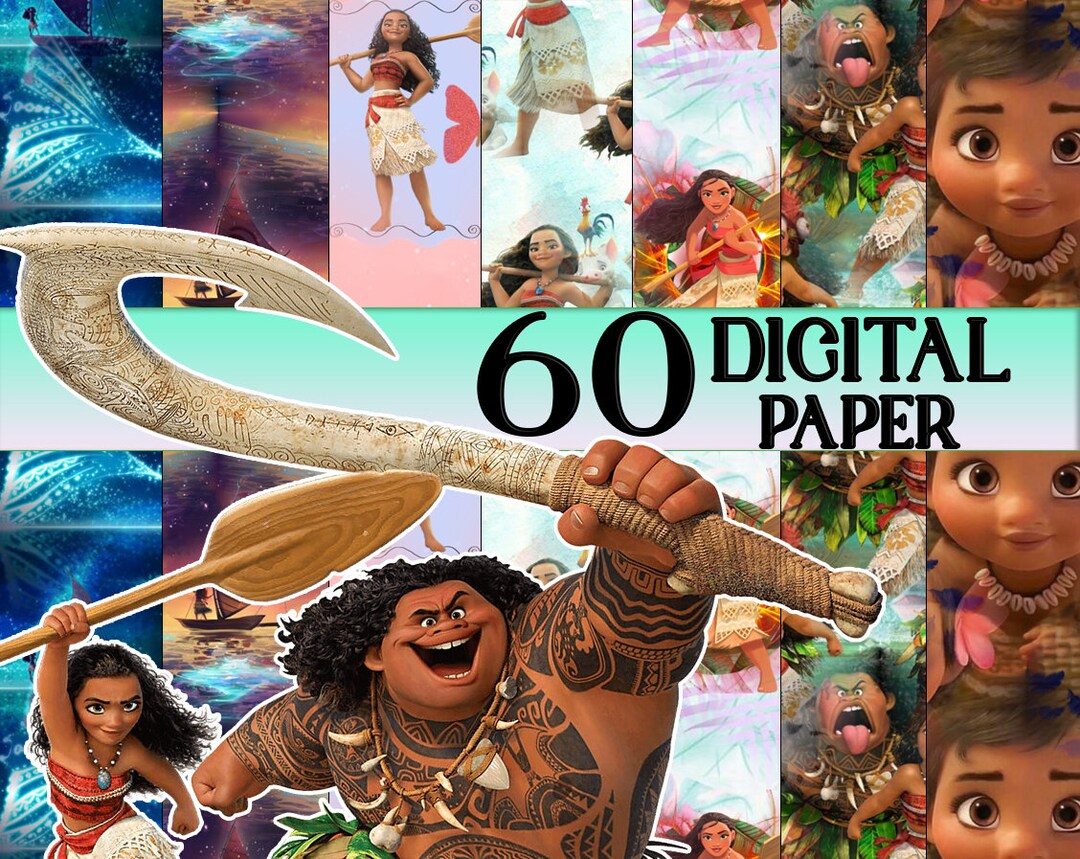 Moana Digital Paper,moana Scrapbook,moana Clipart,party Printable,moana ...
