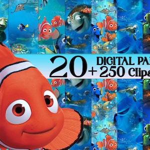 Finding Nemo Digital Paper and Clipart,dory Png,finding Nemo Clipart ...