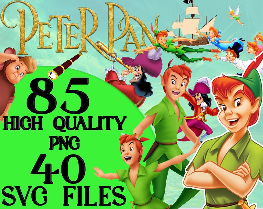 Peter Pan Bundle,peter Pan Svg,peter Pan Clipart,transparent Background ...