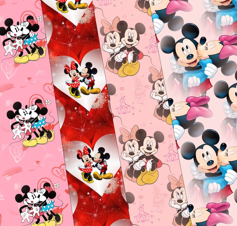Mickey and Minnie Digital Paper and Clipartmickey Minnie - Etsy