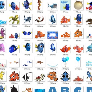 Finding Nemo Digital Paper and Clipart,dory Png,finding Nemo Clipart ...