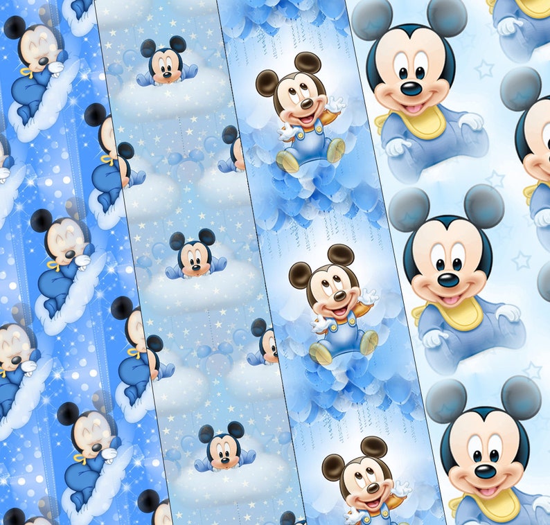 Baby Mickey Digital Paper and Clipartbaby Mickey Digitalbaby - Etsy
