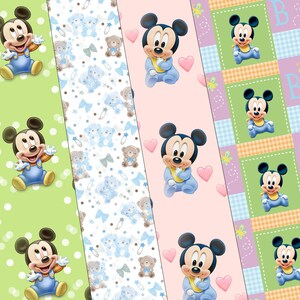 Baby Mickey Digital Paper and Clipart,baby Mickey Digital,baby Mickey ...