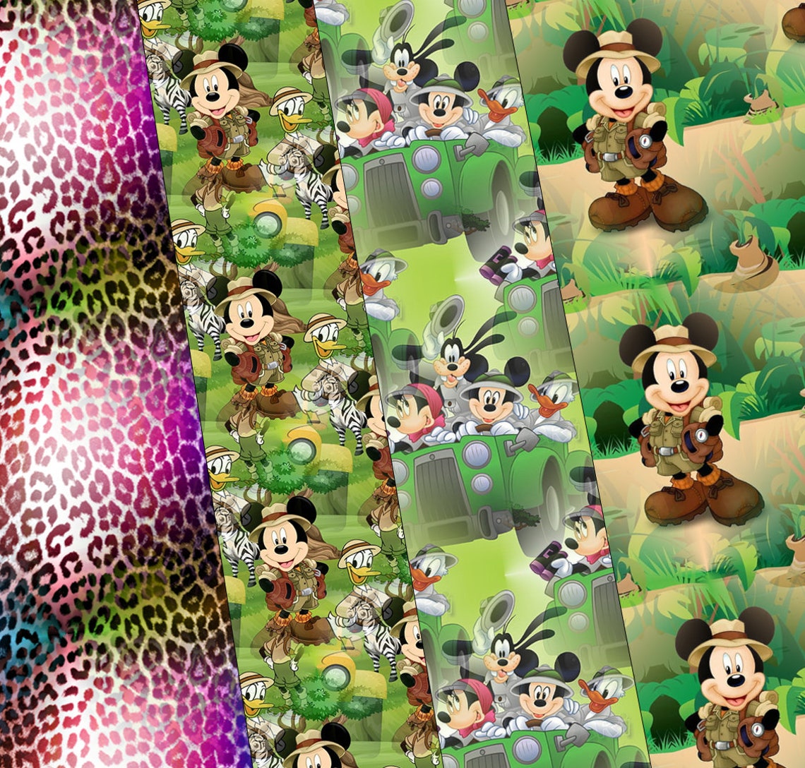 Mickey Mouse Digital Paper and Clipart12x12mickey Safari - Etsy