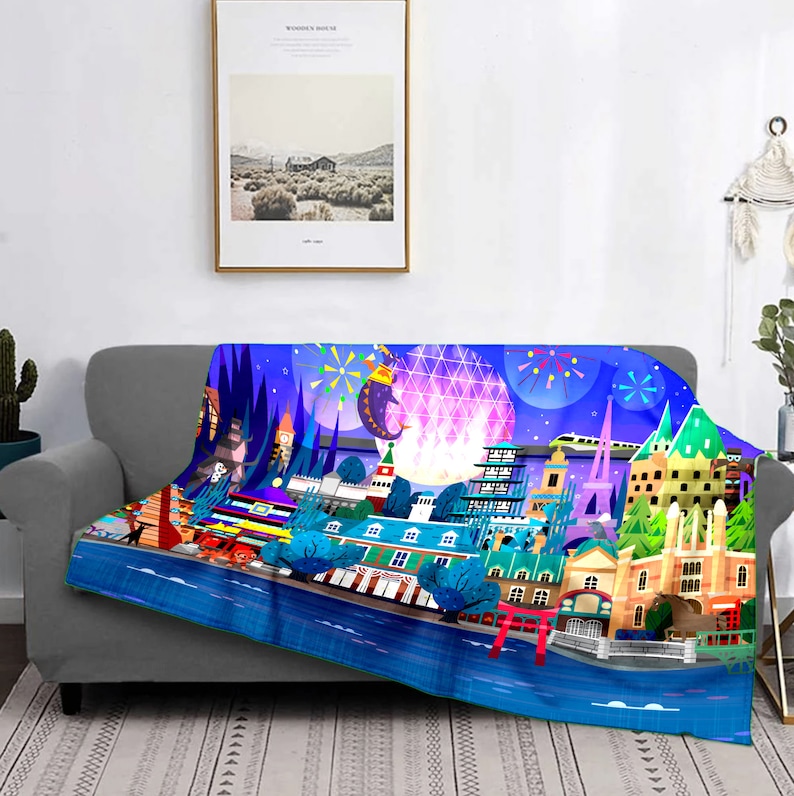 Disney Gift Disney World EPCOT Plush Blanket - Etsy