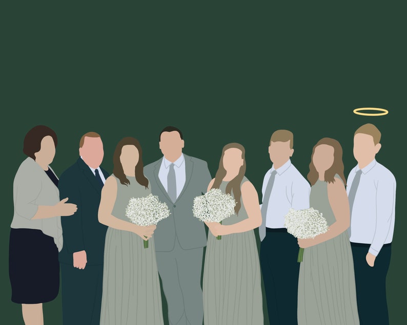 DIGITAL Portrait Faceless Wedding Portrait | Minimalist Wedding ...