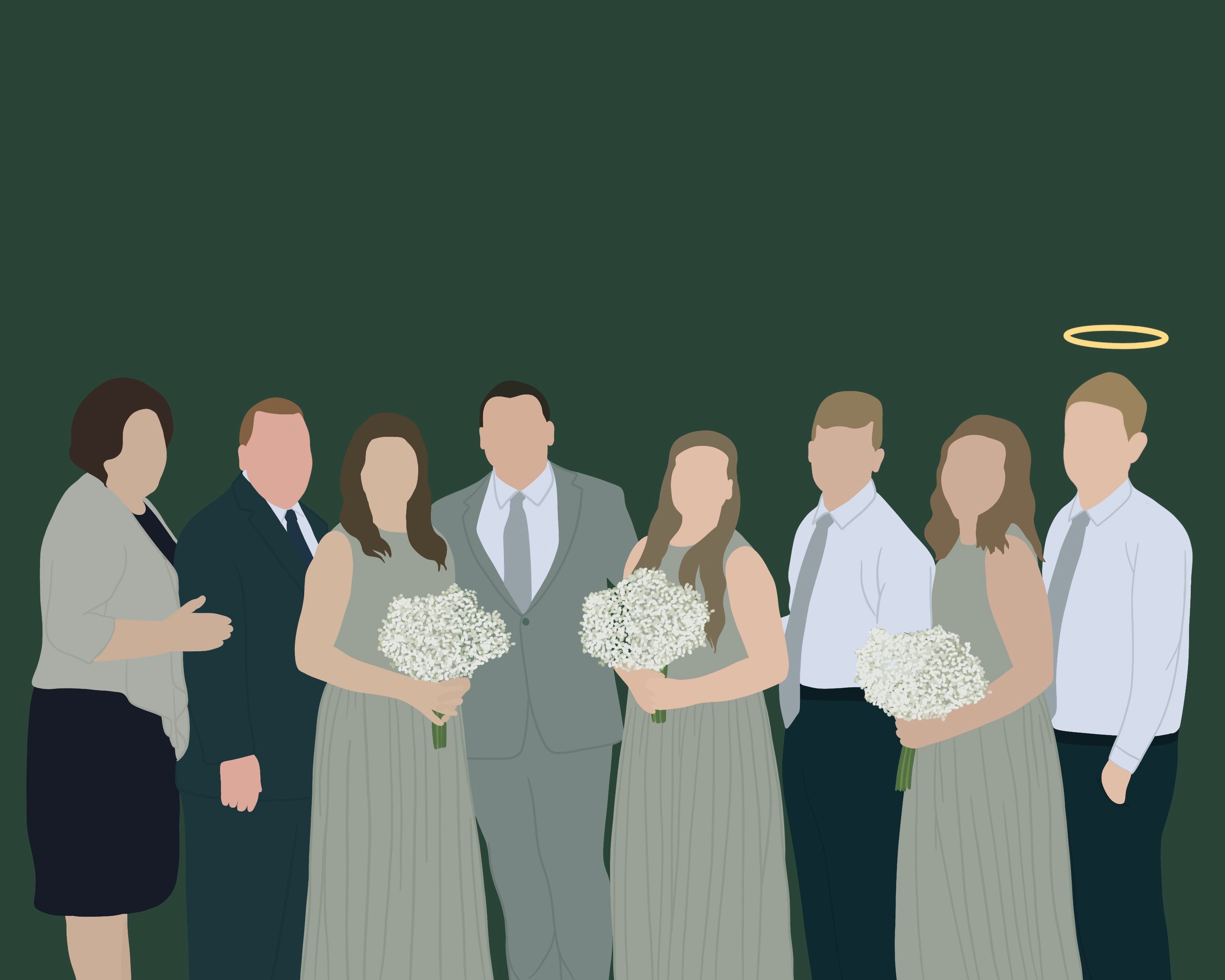 DIGITAL Portrait Faceless Wedding Portrait | Minimalist Wedding ...