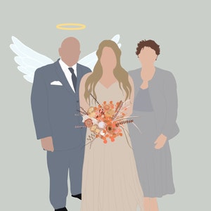 DIGITAL Portrait Faceless Wedding Portrait Minimalist | Etsy