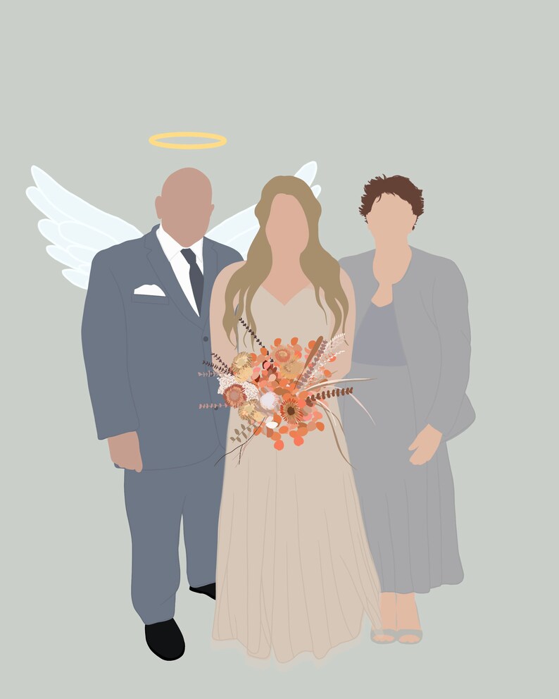 DIGITAL Portrait Faceless Wedding Portrait Minimalist - Etsy