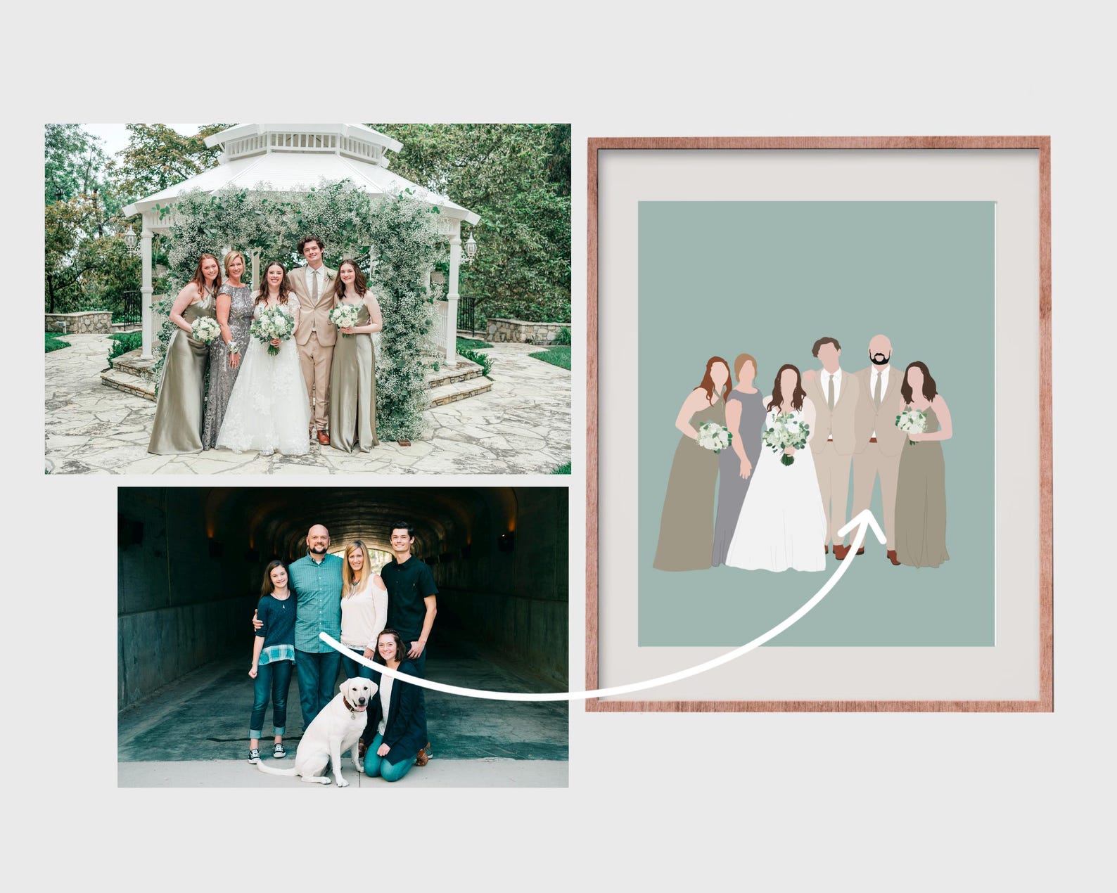 DIGITAL Portrait Faceless Wedding Portrait | Minimalist Wedding ...