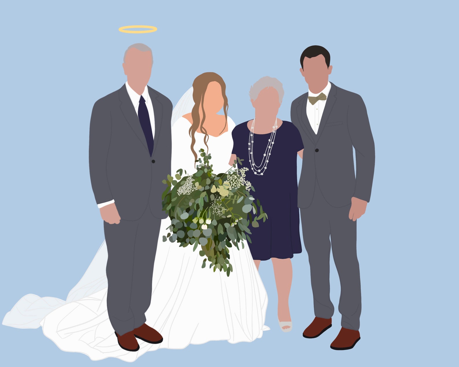 DIGITAL Portrait Faceless Wedding Portrait Minimalist - Etsy