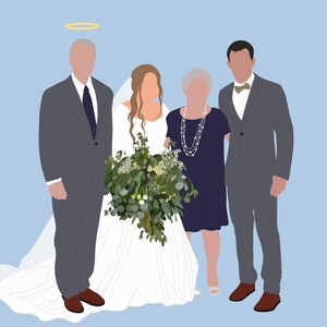 DIGITAL Portrait Faceless Wedding Portrait Minimalist | Etsy