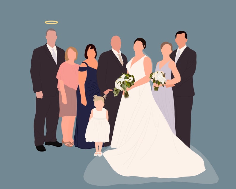 DIGITAL Portrait Faceless Wedding Portrait | Minimalist Wedding ...