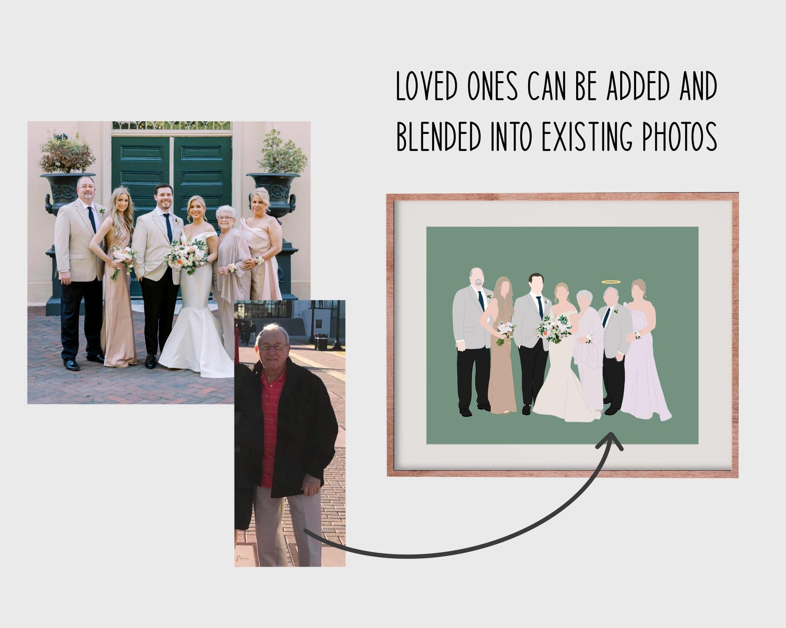 DIGITAL Portrait Faceless Wedding Portrait | Minimalist Wedding ...
