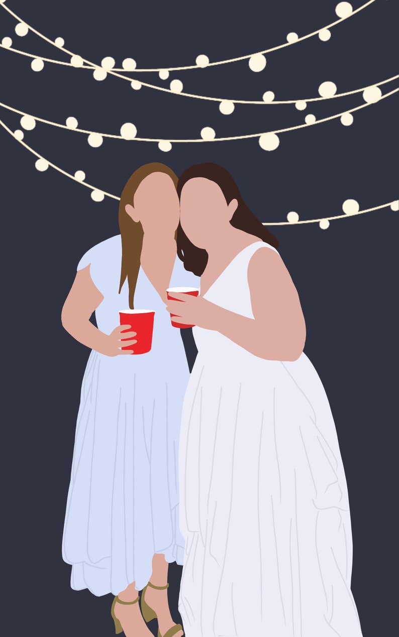 DIGITAL Portrait Faceless Wedding Portrait Minimalist - Etsy