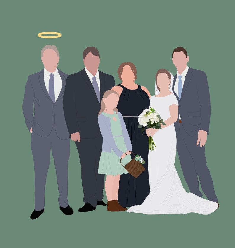 DIGITAL Portrait Faceless Wedding Portrait | Minimalist Wedding ...