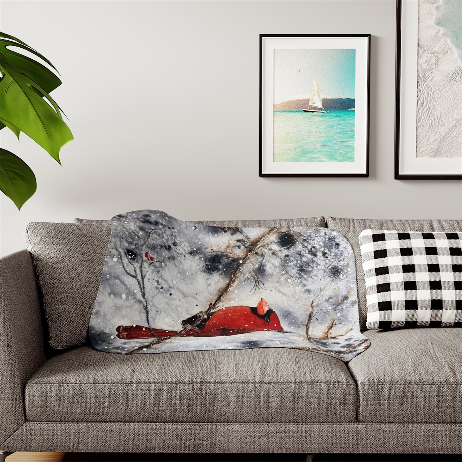 Cardinal Throw Blanket for Couch Winter Throw Blanket Loss - Etsy